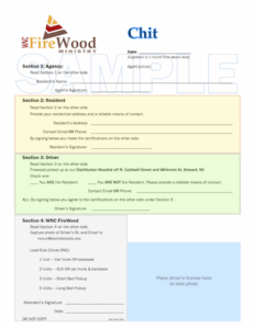 Chit Explainer | WNC FIreWood Ministry
